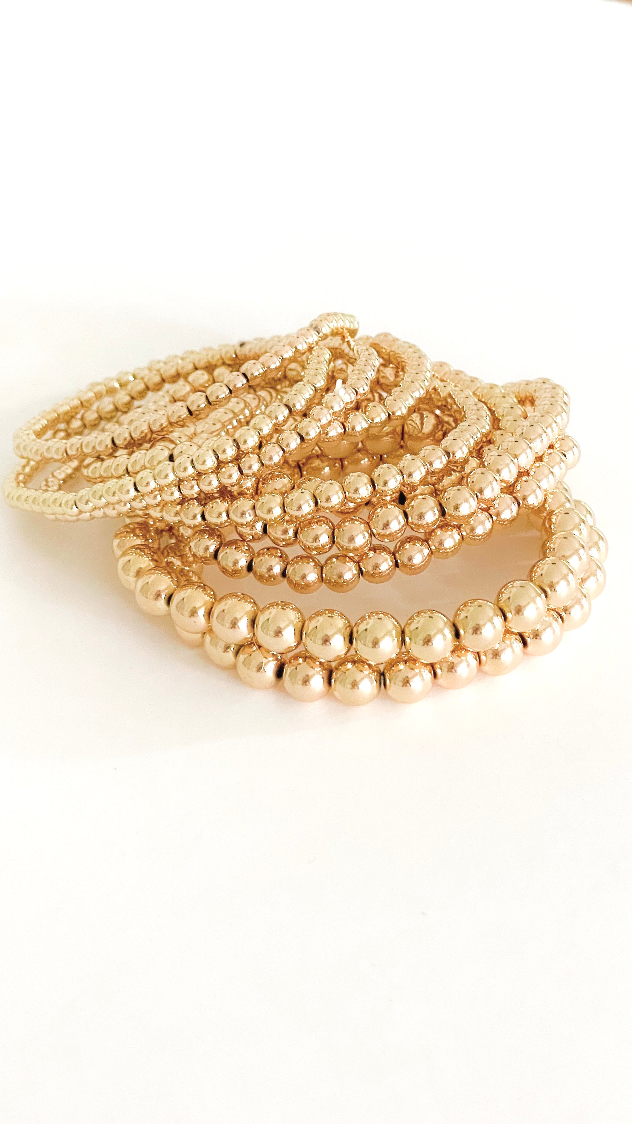 The Gold Bead Stack Bracelet Set – a.edge designs